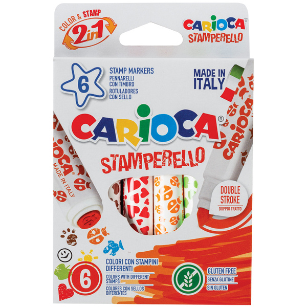 Фломастеры-штампы для рисования набор двусторонние Carioca "Stamp ...