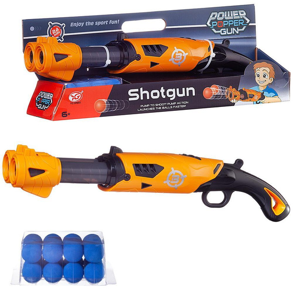 Бластер Junfa двухствольный с 24 мягкими шариками, оранжевый - купить с доставкой по выгодным ...