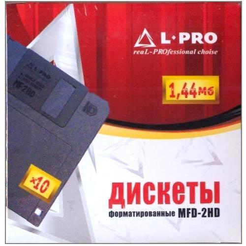 Дискеты форматированные 10 штук L-Pro MFD-2HD черный, дискета HD 1.44 ...
