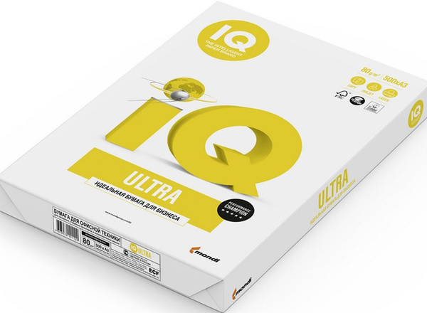 Бумага IQ Ultra А3, марка А, 80 г/кв.м, (500 листов) - купить с ...