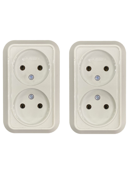 Розетка двойная MAKEL накладная без заземления 2 штуки - купить по низкой цене в интернет ...