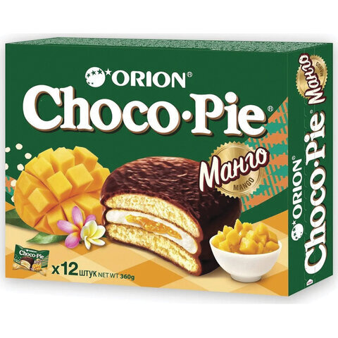 Печенье ORION "Choco Pie Mango" манго 360 г (12 штук х 30 г) - купить с ...