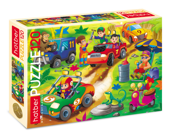 Пазл Hatber 120 элементов А5ф 230Х165мм -Веселые гонки- - купить с доставкой по выгодным ценам в ...