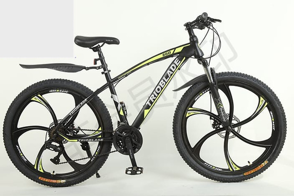Горный велосипед TRIOBLADE 2021 на литых дисках, ВМ-015, желто-черный ...