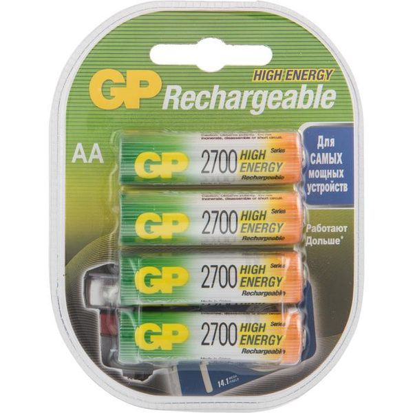 Аккумуляторы GP 270AAHC-2CR4 2700mAh AA 4шт - купить с доставкой по ...