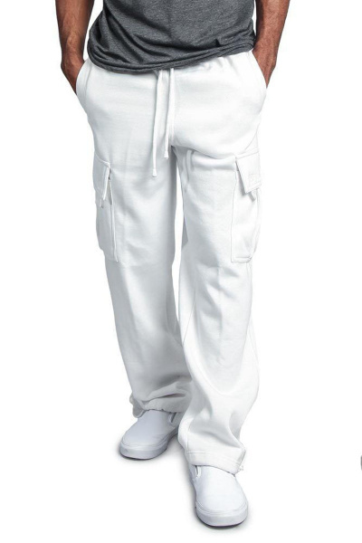 Брюки Мужской SYJYW белый Полиэфирное волокно Повседневный, размер 48 Эластичная На любой сезон ...
