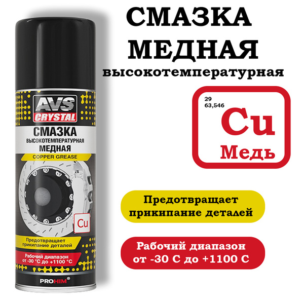 Медная смазка аэрозоль для болтов, шарниров, суппортов, ступиц ...