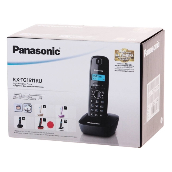 Р/Телефон Dect Panasonic KX-TG1611RUR красный/черный АОН - купить с ...
