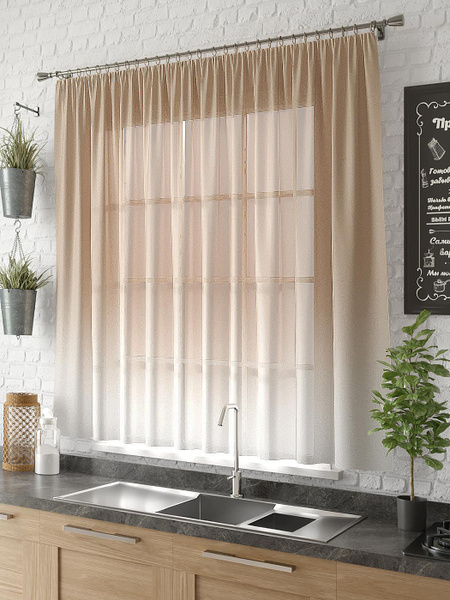 AT HOME Тюль высота 150 см, ширина 300 см, крепление - Лента, Лирбонс ...