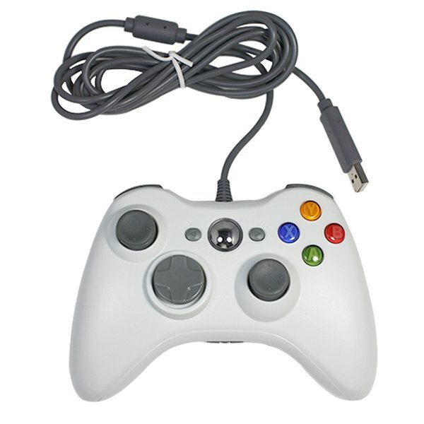 Геймпад Геймпад проводной для Xbox 360 и ПК, белый, Проводной, белый ...