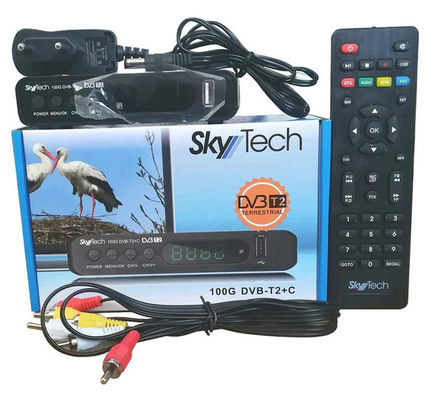 ТВ-ресивер Skytech 100G DVB-T-T2+C, черный купить по выгодной цене в интернет-магазине OZON ...