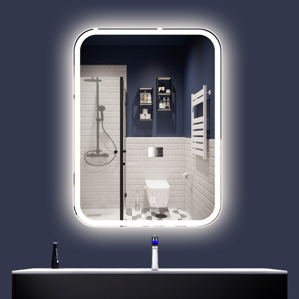 Зеркало для ванной AIR GLASS "LORENA" прямоугольное, 80 см х 60 см ...