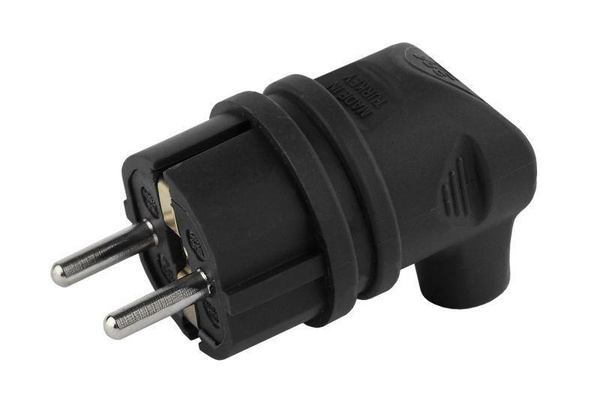 Вилка каучуковая с заземл. 90град 16А IP44 черн. V9-B-IP44 ЭРА Б0044542 ...