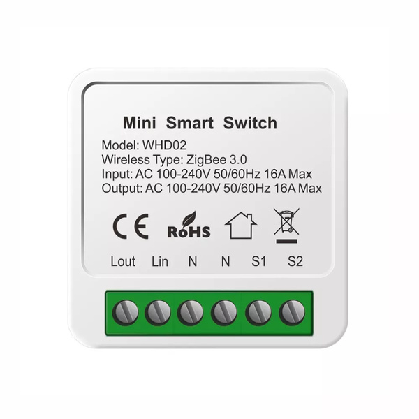Мини беспроводное реле ZigBee 3.0 Smart Switch 16A 220В.Умный ...