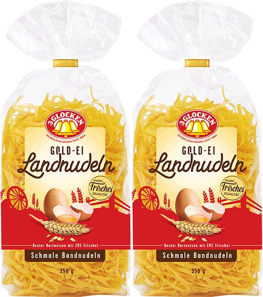 Макаронные изделия 3 Glocken Gold-Ei Landnudeln Schmale Bandnudeln ...