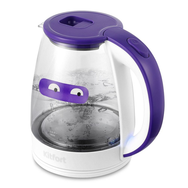 Электрический чайник Kitfort КТ-6167, стекло, скрытый ТЭН, мощность 1850 - 2200 ВТ, объем 1,8 л ...