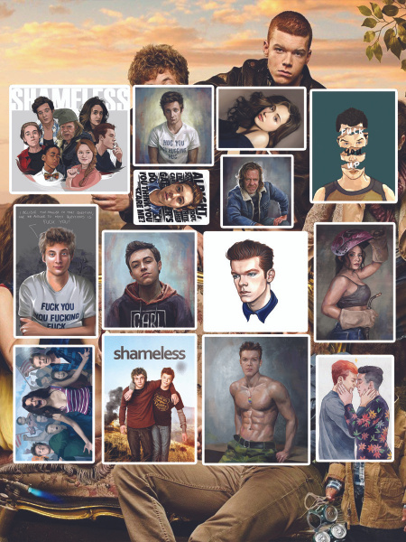 Наклейки стикеры на телефон и ноутбук Бесстыжие Сериал 14 шт купить по выгодной цене в