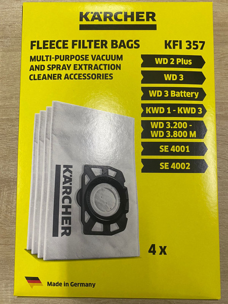 Фильтр-мешки для пылесосов Karcher серии WD 2/3, SE 4001/4002, 4 ШТ 2. ...