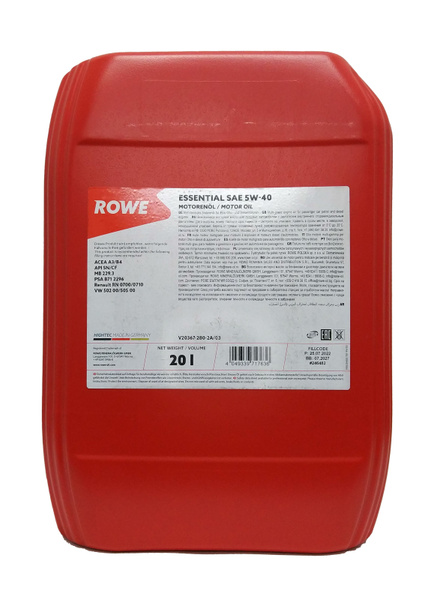 Масло моторное ROWE 5W-40 НС-синтетическое - купить в интернет-магазине ...