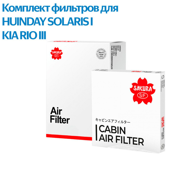 Комплект фильтров для ТО SAKURA (A-28640, CA-29080). KIA RIO III ...