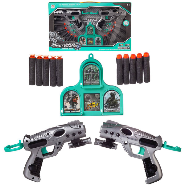 Игровой набор Junfa 2 космобластера, мишень и 10 мягких пуль - купить с доставкой по выгодным ...