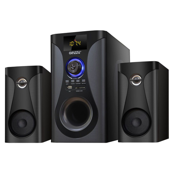 Колонка Ginzzu GM-425, Акустическая система 2.1, 60W/BT/USB/SD/FM/ДУ ...