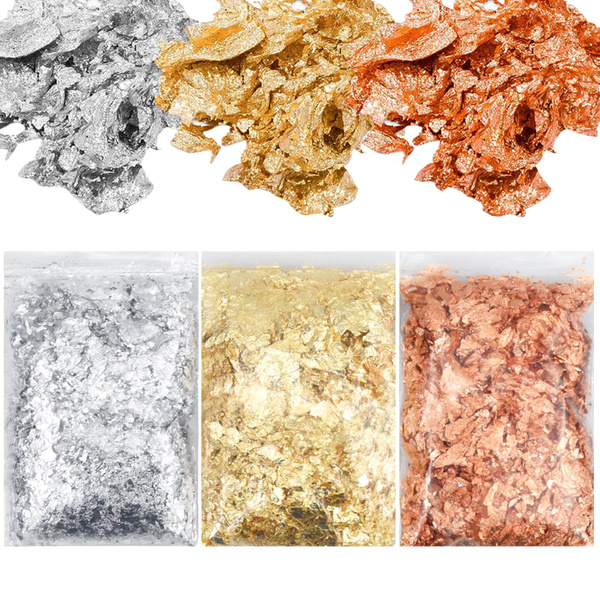 Набор хлопьев золотой фольги для смолы (золото, серебро, медь) купить ...
