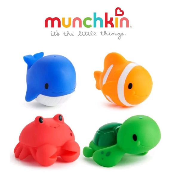 Munchkin игрушки для ванны Морские животные Ocean брызгалки 4шт от 9 ...