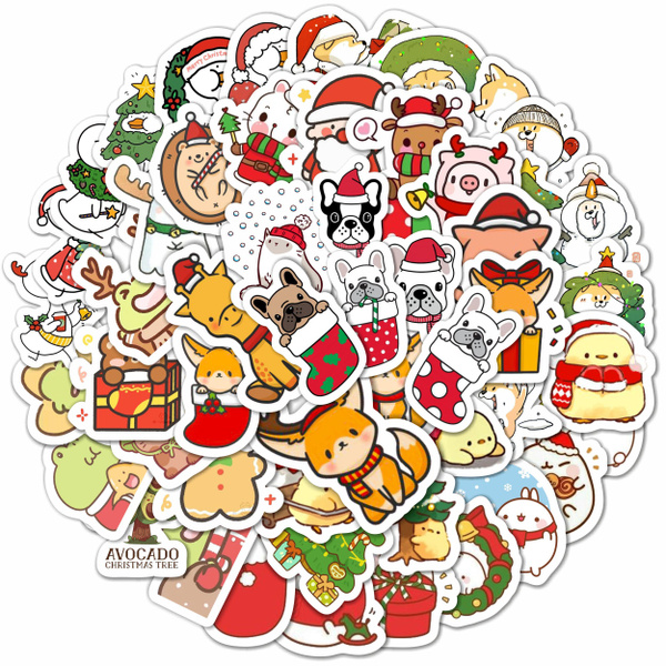 Набор наклеек "Kawaii Новогодние 2", 9 листов формата А6 - купить с ...