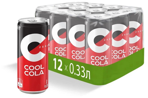 Cool Cola Zero (Кул Кола Зеро ), Ал. Банка, 12 штук по 0,33 л, Без сахара - купить с доставкой ...
