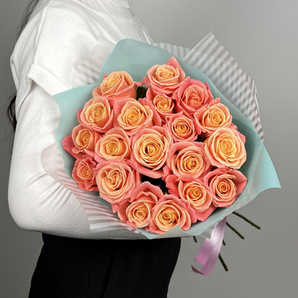 Роза ALMOND ROSES, цвет оранжевый, 19 шт купить по выгодной цене в ...