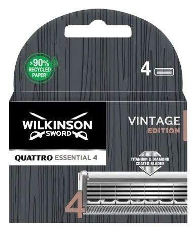 Wilkinson Sword QUATTRO VINTAGE / Сменные лезвия для станка Quattro ( 4 ...