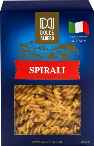 Макароны DOLCE ALBERO Spirali спиральки, Италия, 450 г / Вермишель ...