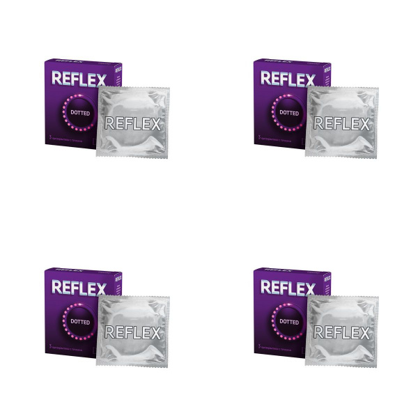 Reflex Презервативы Dotted в смазке, 3 шт в уп, 4 уп - купить с доставкой по выгодным ценам в ...