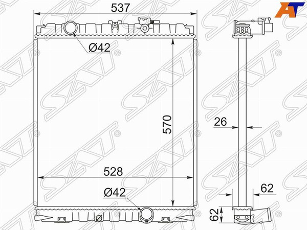 Радиатор охлаждения для Хендай HD78 2008-2019, Hyundai HD78 радиатор ...