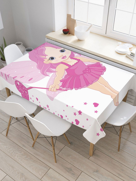 Прямоугольная тканевая скатерть на стол JoyArty с рисунком "Маленькая фея" 145 на 180 см купить ...