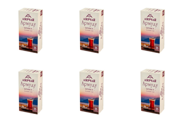 Azercay Черный чай Армуду Букет, 25 пакетиков по 1,6 г, 6 уп купить на ...