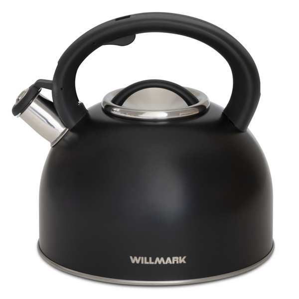 Чайник со свистком 4 л WILLMARK WTK-4810SS черный - купить с доставкой по выгодным ценам в ...