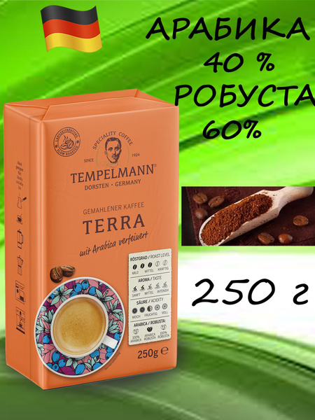Кофе молотый Темпельпан TERRA 250 грамм Германия - купить с доставкой ...