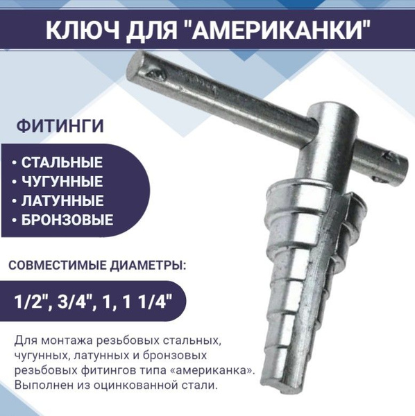 Ключ для монтажа американок (разъемных соединений) 1/2" - 1 1/4 ...
