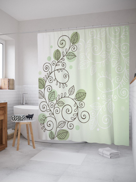 Штора для ванной 200x180 см JoyArty ширма плотные ширина 180 высота 200 ...