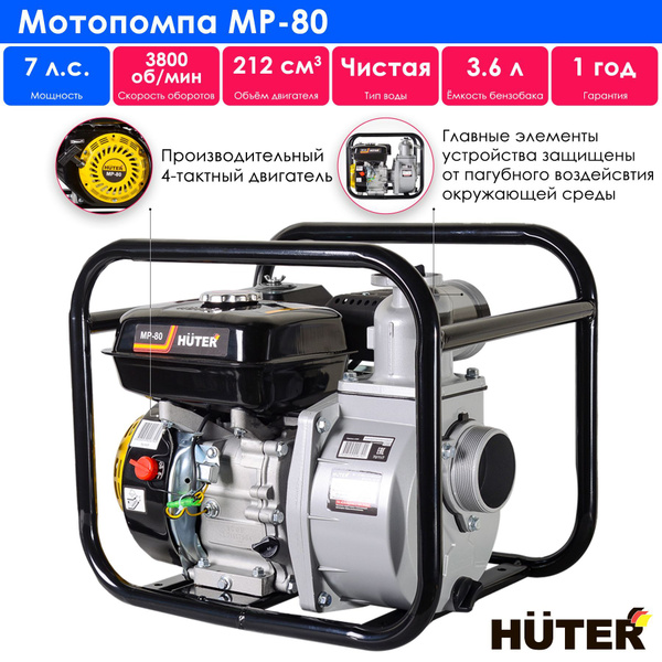 Мотопомпа Huter MP - купить по выгодной цене в интернет-магазине OZON ...