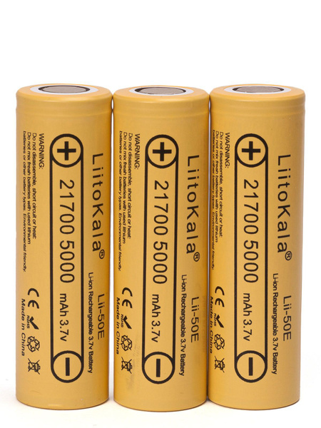 Аккумуляторные батарейки LIITOKALA Li-ion 21700 lii-50e 5000 m/Ah, 50A ...