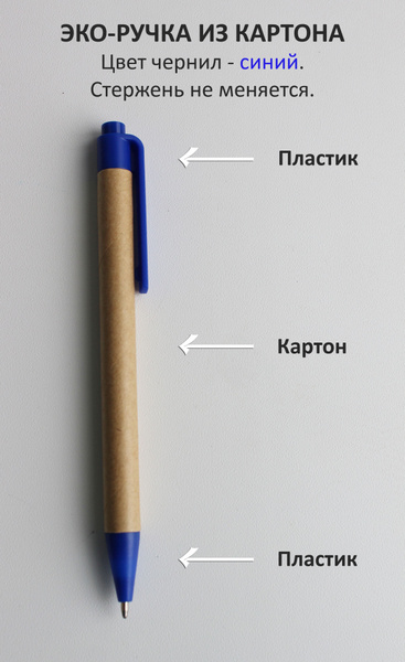Эко-ручка из картона, цвет синий - купить с доставкой по выгодным ценам ...