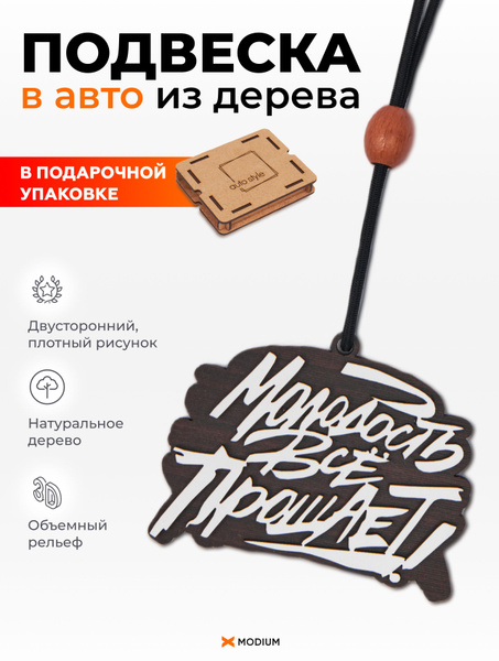 Подвеска в машину на зеркало "Молодость прощает все" - купить по ...