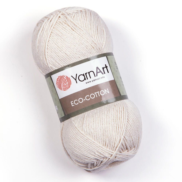 Пряжа YarnArt Eco Cotton (762) Цвет - Молочный - купить с доставкой по ...