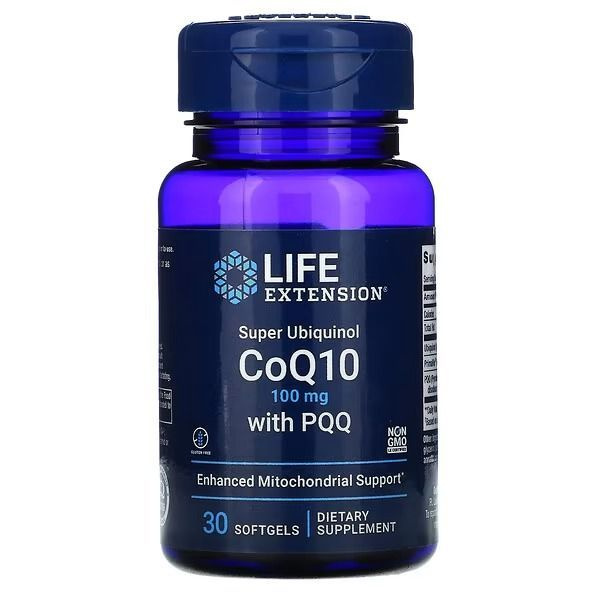 Life Extension, Super Ubiquinol, коэнзим Q10, 100 мг ...