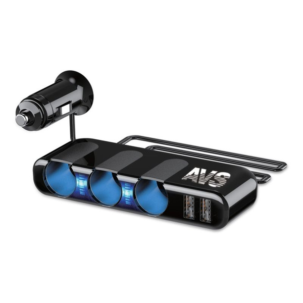 Разветвитель прикуривателя AVS 12/24 (на 3 выхода+2 USB) CS319U купить по низкой цене с ...