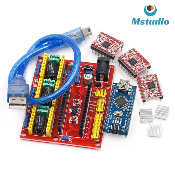 Комплект платы расширения для гравировки 3d принтера Контроллер Cnc Shield V4 плата Nano 3 0