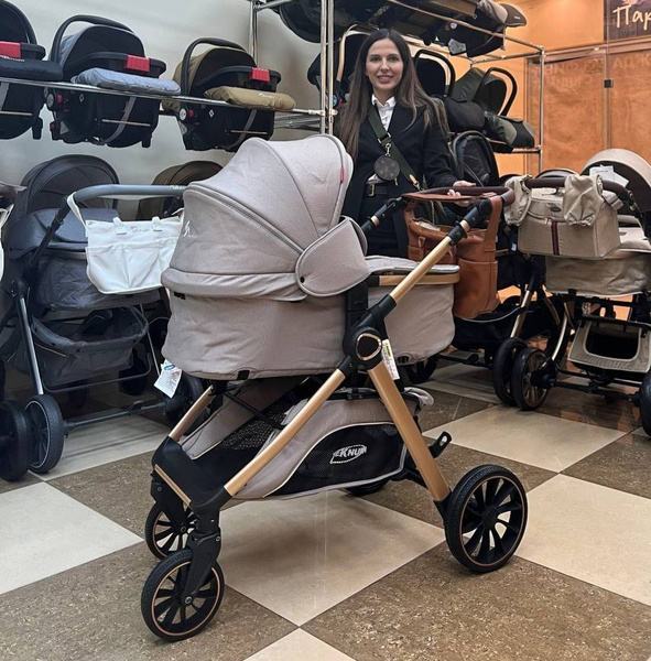 Коляска детская Teknum X1-D+C 3в1 трансформер, С сумкой, Shallow khaki ...